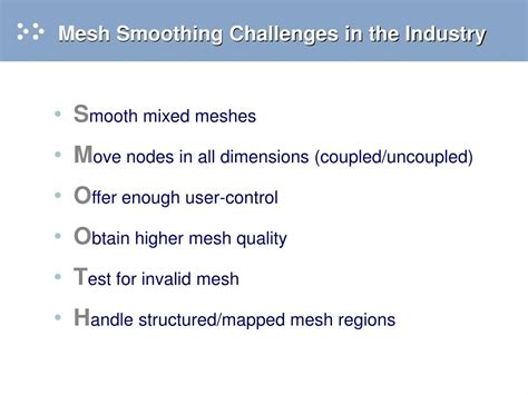 PPT Mesh Smoothing Challenges In The Industry PowerPoint Presentation ID