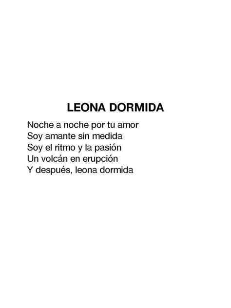 Leona Dormida Pasión Y Amor Pdf