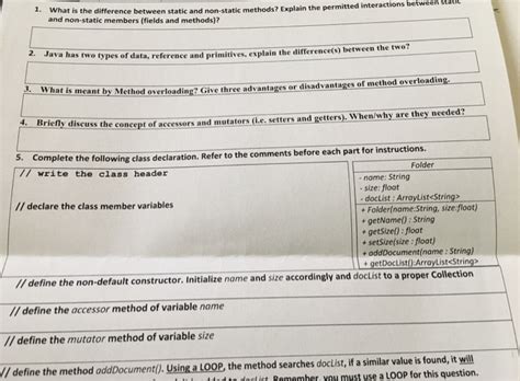 Solved What Is The Difference Between Static And Chegg