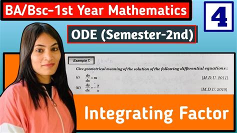 Babsc 1st Year Maths Ode Integrating Factor Number Of Factors