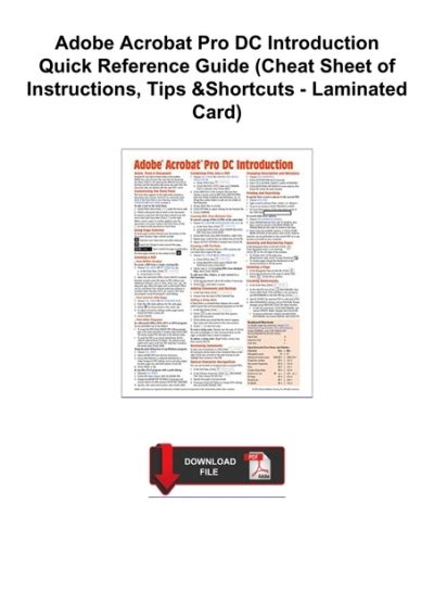 Downloadpdf Adobe Acrobat Pro Dc Introduction Quick Reference Guide Cheat Sheet Of