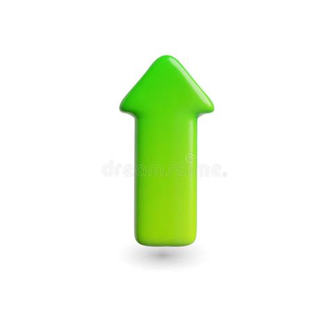 Green Arrow Growth Trend 3d Plastic Icon Vector Glossy Up Direction Pointer Increase Chart
