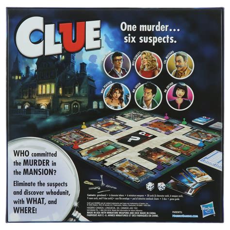 Clue Board Game Cards