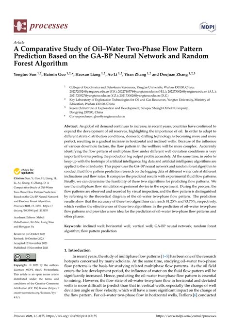 PDF A Comparative Study Of OilWater Two Phase Flow Pattern Prediction Based On The GA BP