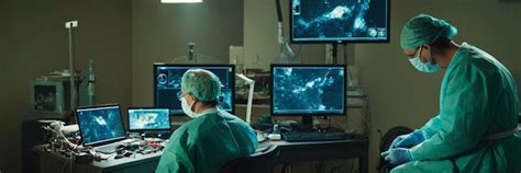 A Man Works At A Computer With A Computer Screen Showing A Large Image
