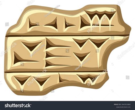 Akkadian Cuneiform Assyrian Sumerian Writing Old Stock Vector Royalty