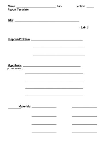 How To Write A Lab Report Free Templates