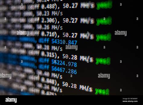 Mining Cryptocurrency Process Program On Display Pc Using Software