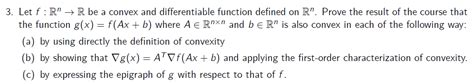 Solved Let Frn→r ﻿be A Convex And Differentiable Function