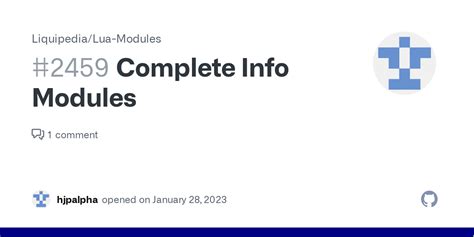Complete Info Modules · Issue 2459 · Liquipedialua Modules · Github