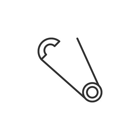 Premium Vector Safety Pin Icon Needle Symbol Modern Simple Vector
