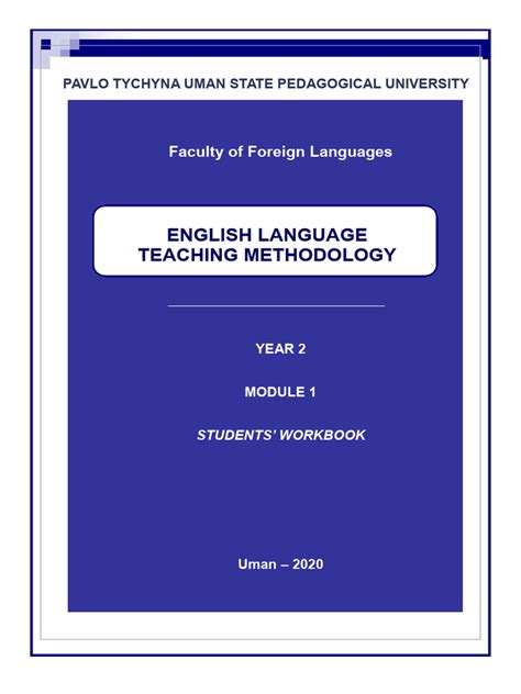 English Language Teaching Methodology Module 1 Understanding Learners