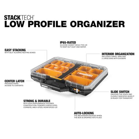 Toughbuilt 22 Compartment Stacktech Low Profile Plastic Small Parts Organizer Tb B1 O 10 At