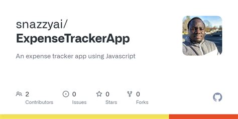GitHub Snazzyai ExpenseTrackerApp An Expense Tracker App Using Javascript
