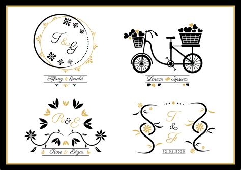 Wedding Monogram Template Icon Set Graphic By Abs · Creative Fabrica