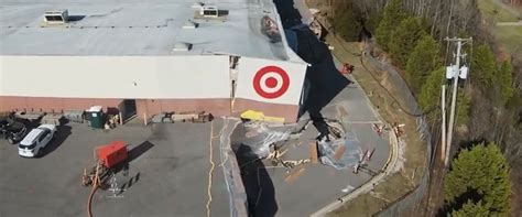Drone Footage Captures Target Building Partially Collapsed Due To