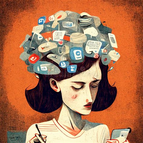 ai generated image social networks addiction concept stock