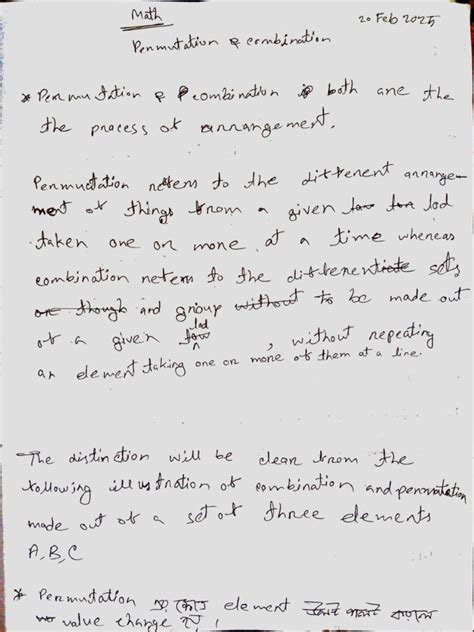 Permutation And Combination Class Note Pdf