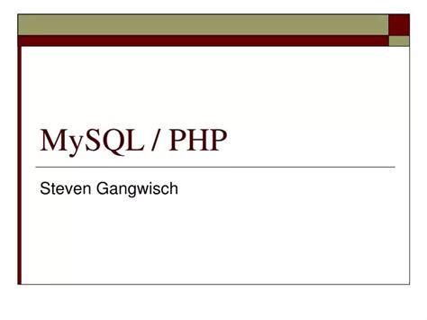 ppt mysql php powerpoint presentation free download id 4425574