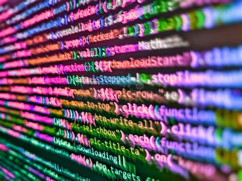 Letters Chars And Digits Programmer Working On Computer Screen Programming Code Screen Of