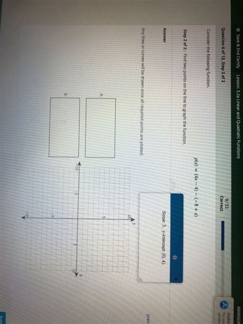 solved © save and end certify lesson 3 2a linear and