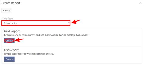 report panel functionality in espocrm