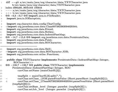 Fragment Of A Refactoring Change From The Online Survey Download Scientific Diagram
