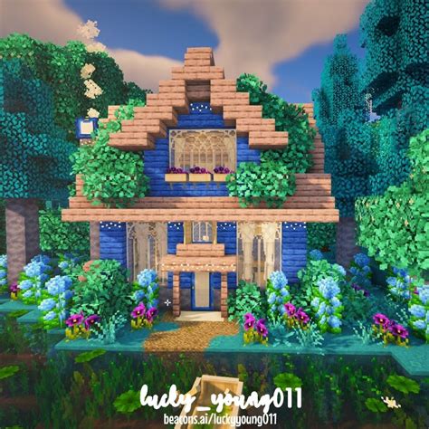 Blue Chalet In Minecraft
