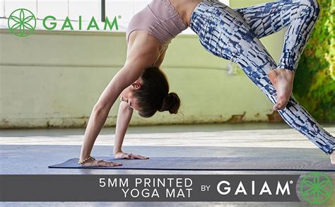 Gaiam Yoga Mat Premium Print Non Slip Exercise And Fitness Mat For All