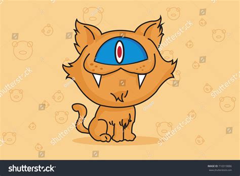 Cute Monster Cat Stock Vector Royalty Free 710319886 Shutterstock