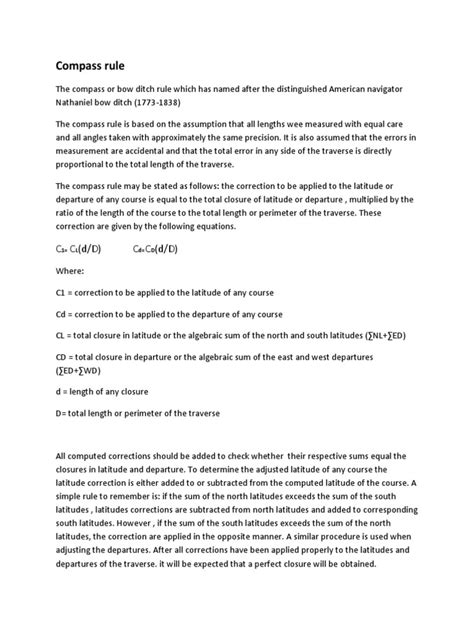 Compass Rule And Transit Rule Pdf Sine Compass