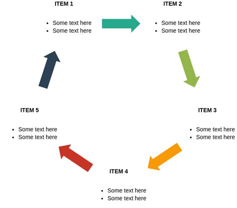 Hexagon Radial Cycle Block Diagram Template