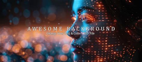 Premium Psd Human Head Combined With Binary Code