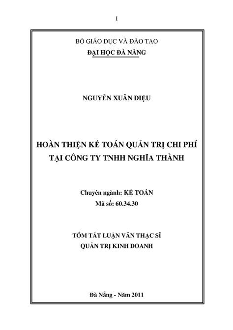 Tailieuxanh tomtat 9 7268 - B GIÁO D C VÀ ĐÀO T O Đ I H C ĐÀ N NG NGUY N XUÂN DI U HOÀN THI N K ...