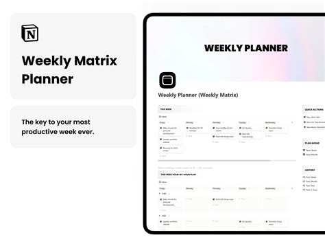 free notion weekly matrix planner best notion templates for everyone