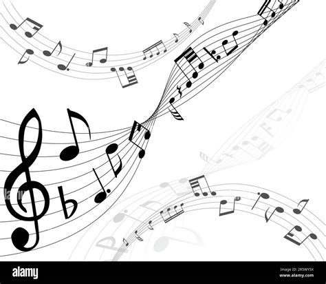 Musical Notes Background With Lines Vector Illustration Stock Vector