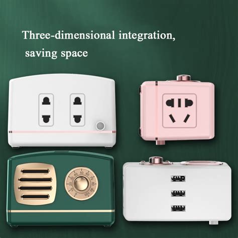 3xusb 포트 4 X 잭 레트로 스피커 라디오 모양 소켓 스위치 및 보호 문 소켓 Cn 플러그 체리 핑크