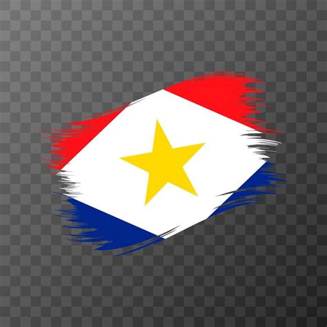 사바 국기 그런 지 브러쉬 스트로크 투명 배경에 벡터 일러스트 레이 션 프리미엄 벡터