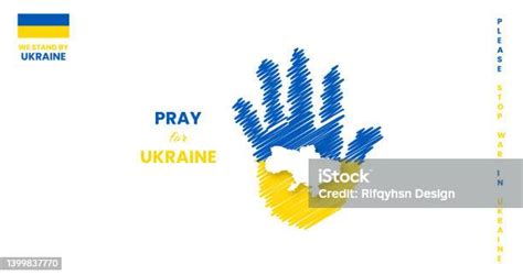 전쟁을 중지 우크라이나를 저장하고 우크라이나 디자인을 위해기도 우크라이나 국기 심장 모양 및 파란색과 노란색 배경에 우크라이나지도 요소와 평화 개념 0명에 대한 스톡 벡터