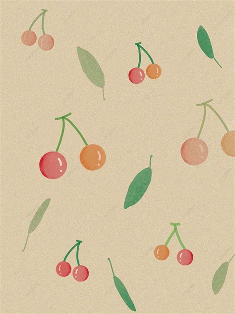 Small Fresh Watercolor Cherry Background Small Fresh Watercolor Style Hand Drawn Style