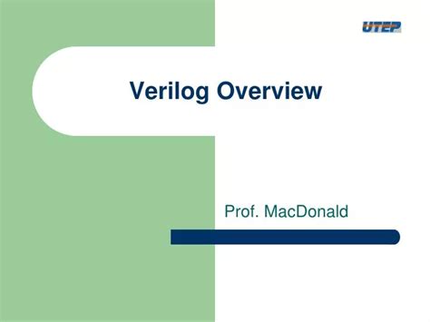 Ppt Verilog Overview Powerpoint Presentation Free Download Id 4551363