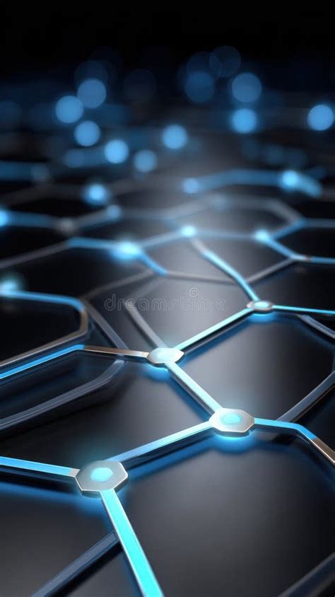 Futuristic Blue Light Grid Design Reflecting Digital Connectivity Network Concept Glowing Web