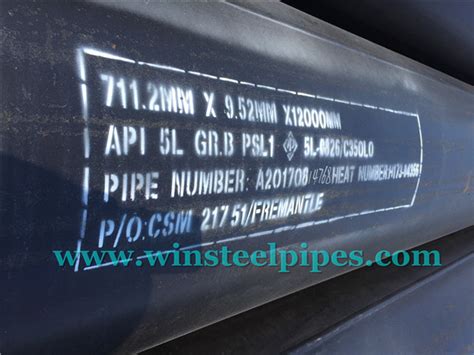 Lsaw Steel Pipe Marking Api Spec 5l Winsteel Group