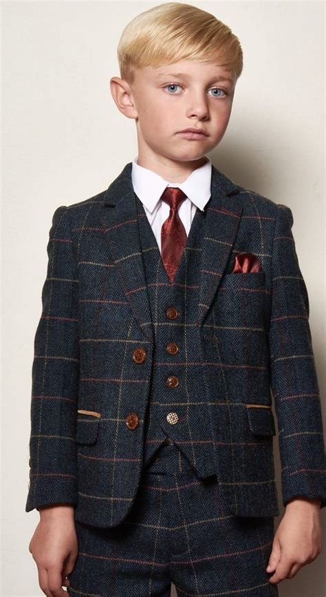 Marc Darcy Boy S Jenson Marine Navy Check Three Piece Suit 5 Years