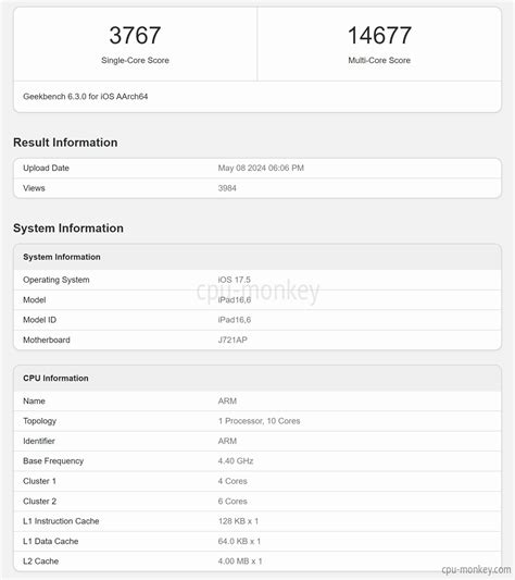 Apple M4 10 Cpu Benchmarks And Specs