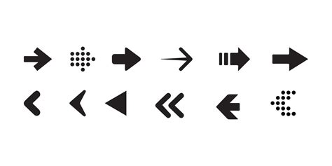 Set Arrow Icon Collection Different Arrows Sign Black Vector Arrows