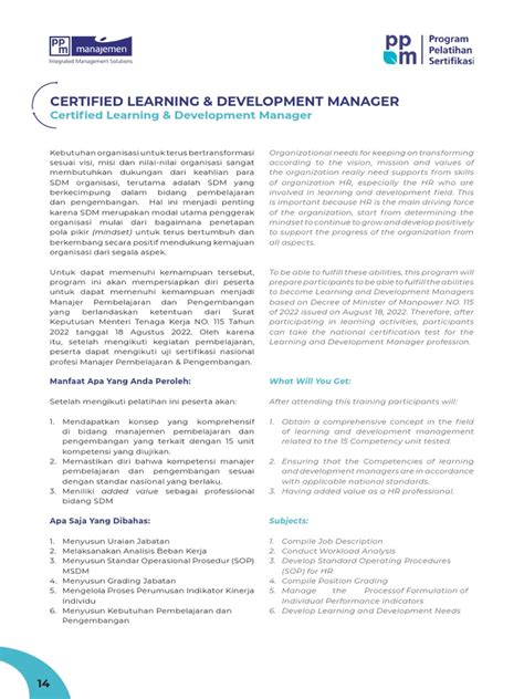 Certified Learning And Development Manager Pdf