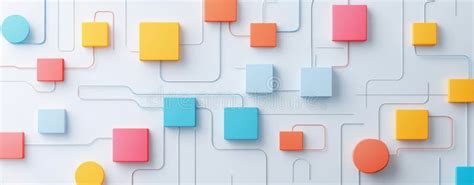 numbered sticky notes in various colors arranged in a workflow with