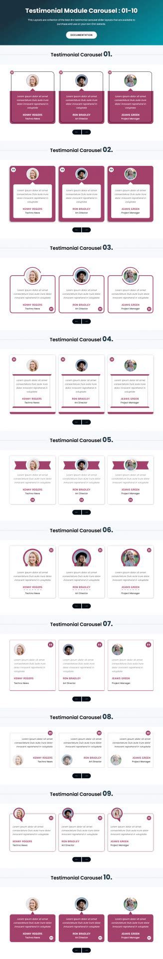 Divi Testimonial Module Carousel