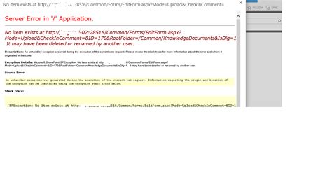 Sharepoint Enterprise No Item Exists At Xxxxcommonforms
